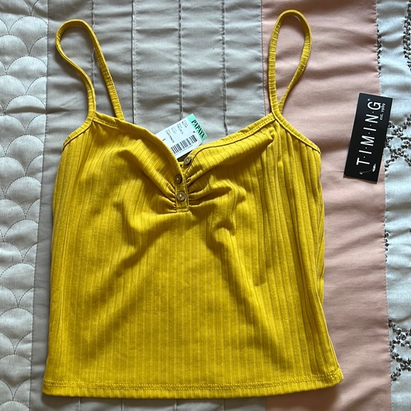 Timing | Tops | Yellow Ribbed Tank Top | Poshmark